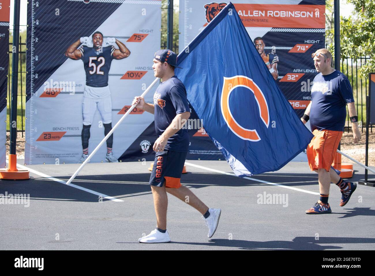 An interactive exhibit featuring an image of Chicago Bears defensive ...
