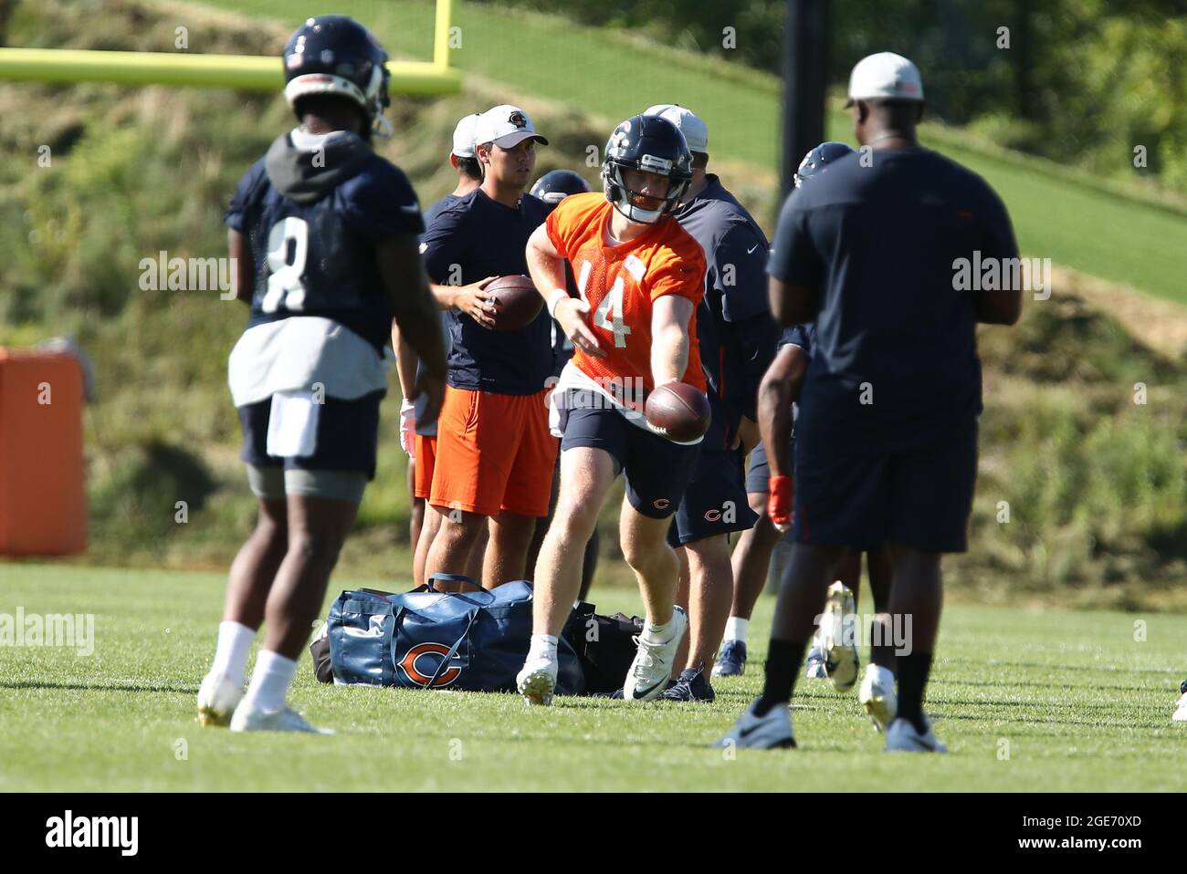 Chicago Bears Quarterback Andy Dalton (14) performs a drill during ...