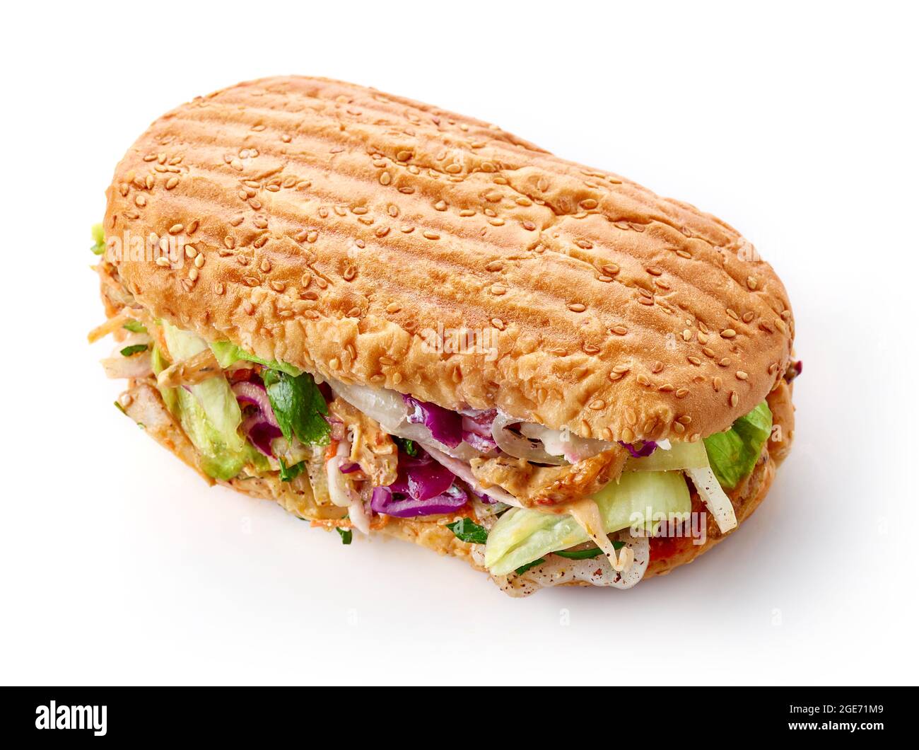 Kebab sandwich isolated on white background Stock Photo - Alamy