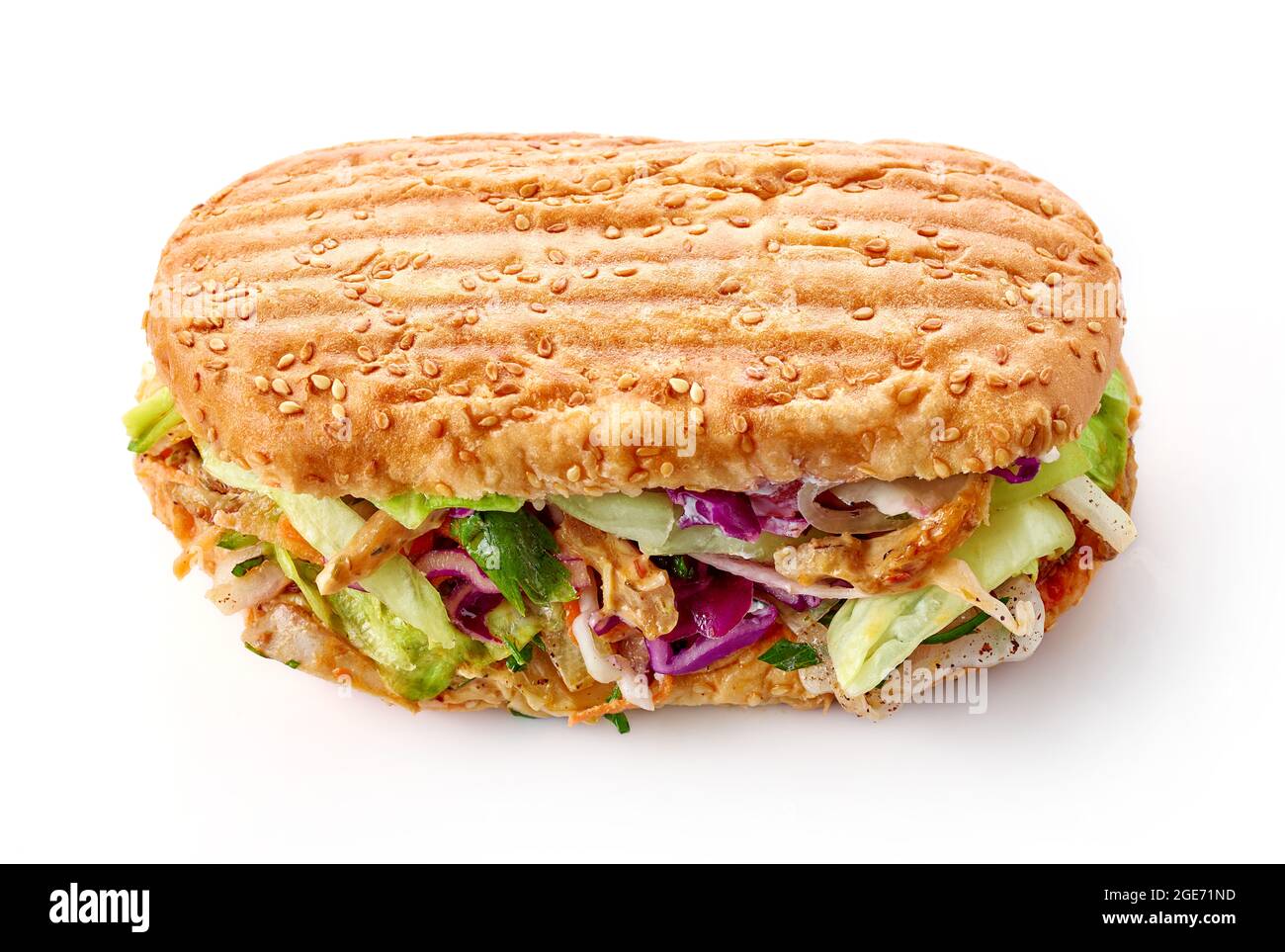 Kebab sandwich isolated on white background Stock Photo - Alamy