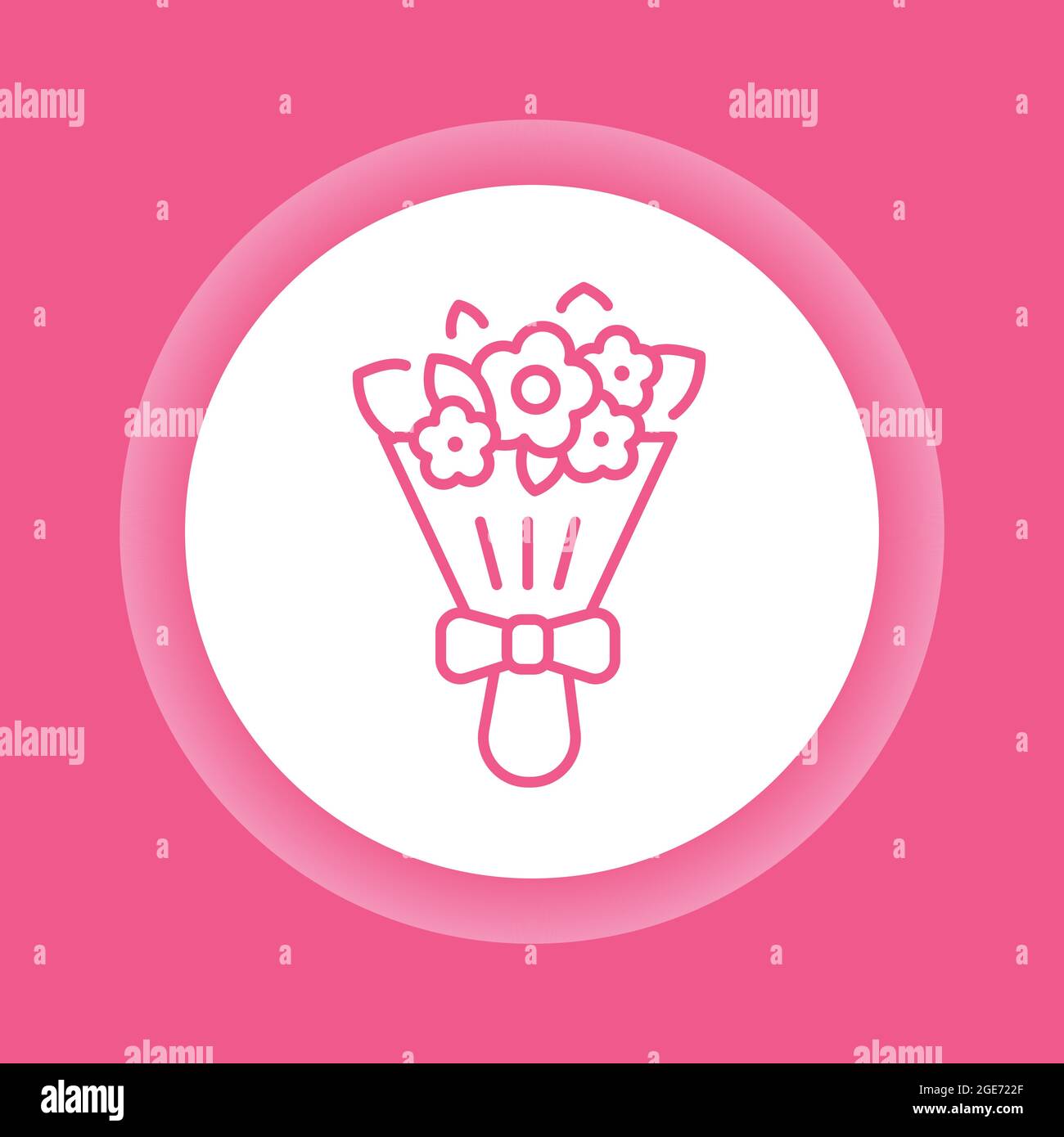 Bouquet of flowers line color icon. Flowers agency. Isolated vector ...