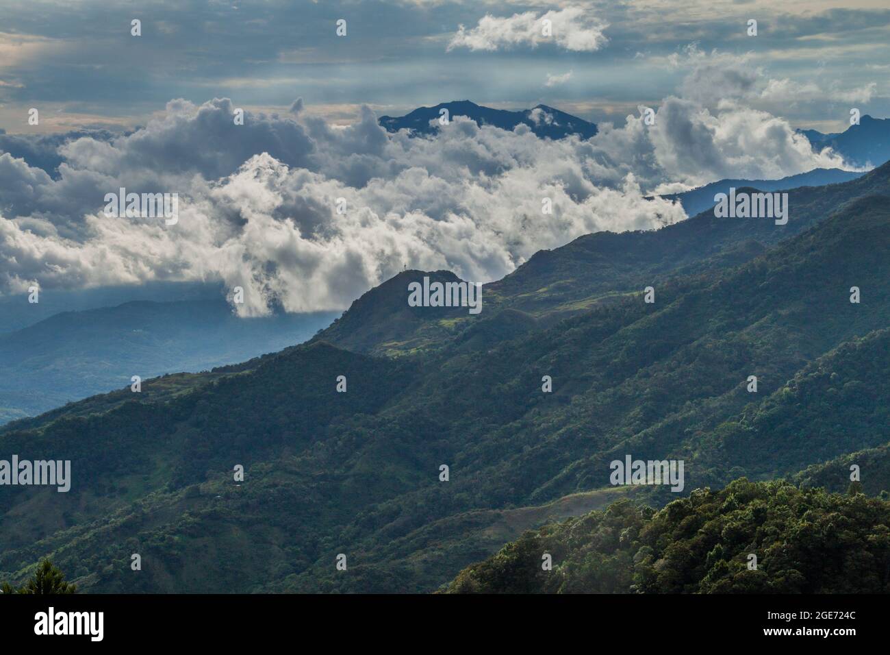 View of mountains in Panama, Baru volcano in the background Stock Photo ...