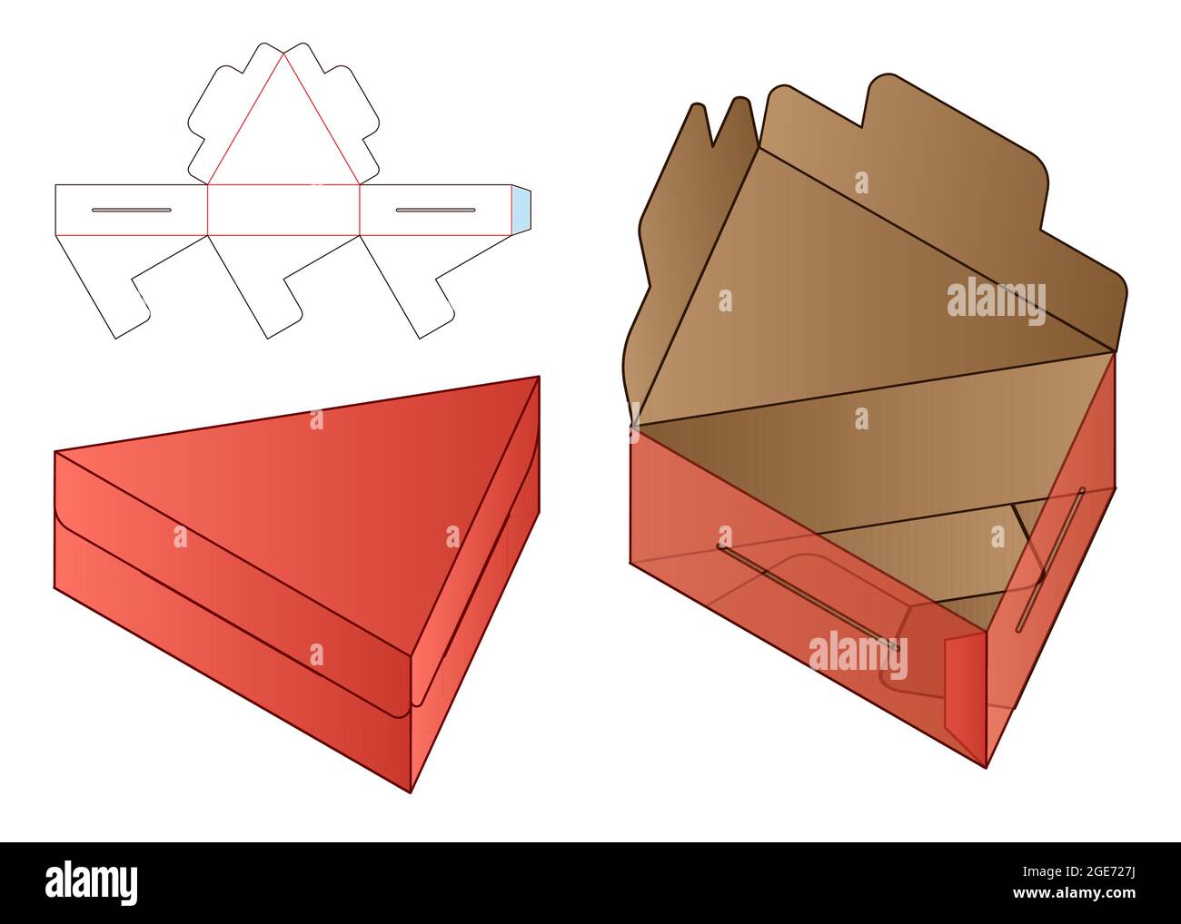 Box packaging die cut template design. 3d mock-up Stock Vector Image ...