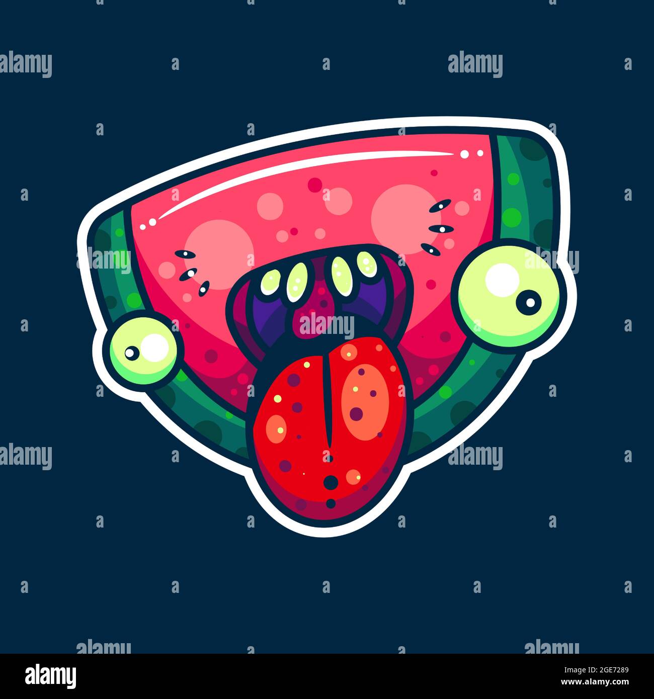 MONSTER WATER MELON FOR CHARACTER, ICON, STICKER AND ILLUSTRATION Stock ...