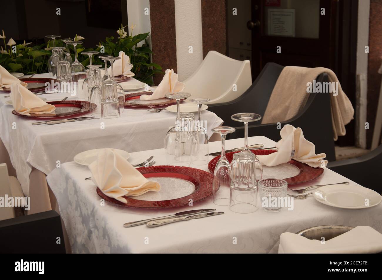 Table setting, restaurant, Funchal, Madeira, Portugal, Europe Stock ...