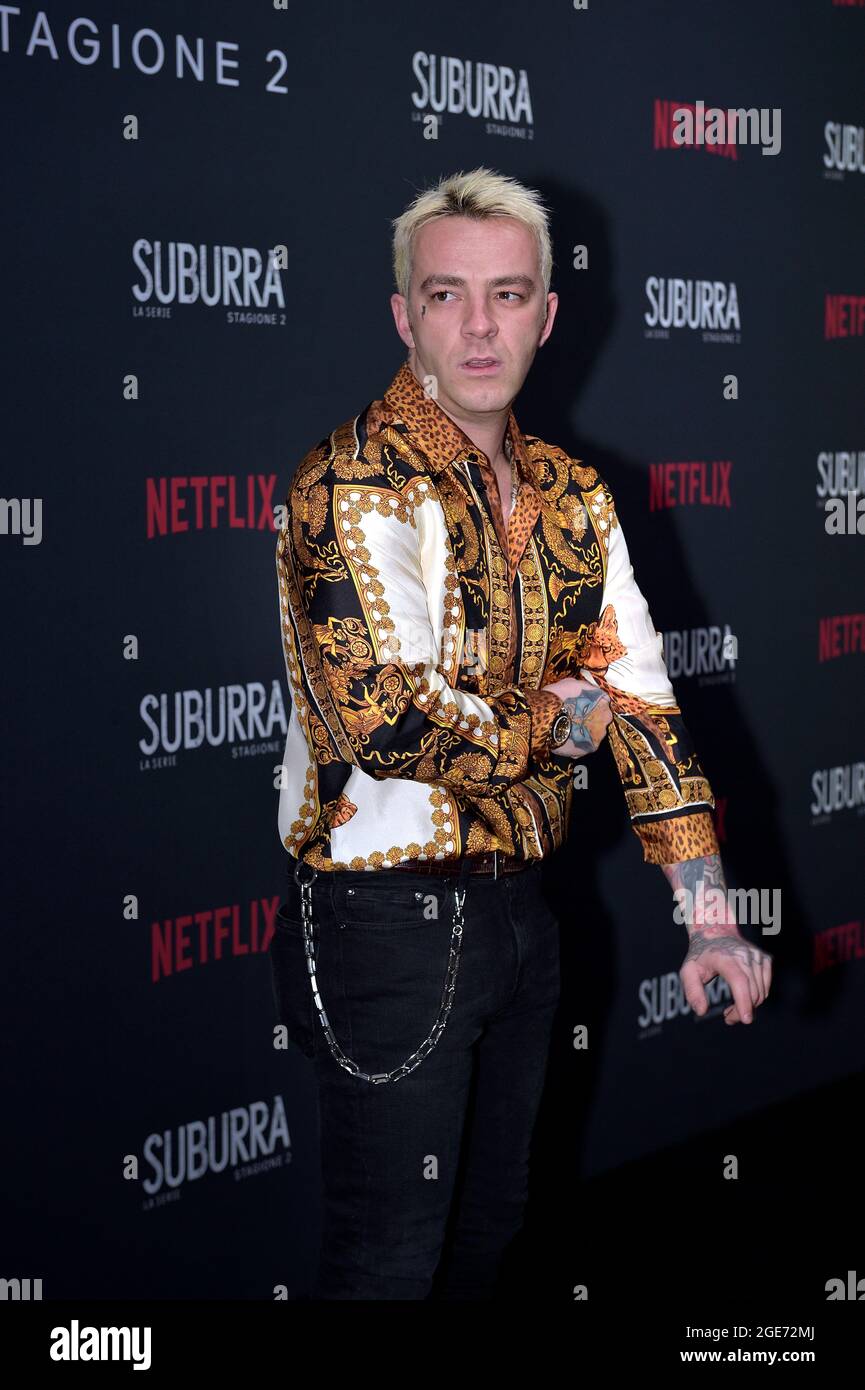 Rome, Italien. 17th Aug, 2021. The Italian singer Salmo, pseudonym of ...