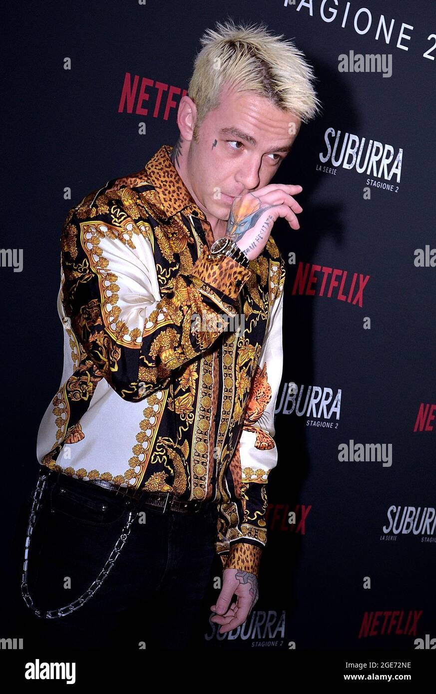 Rome, Italien. 17th Aug, 2021. The Italian singer Salmo, pseudonym of ...