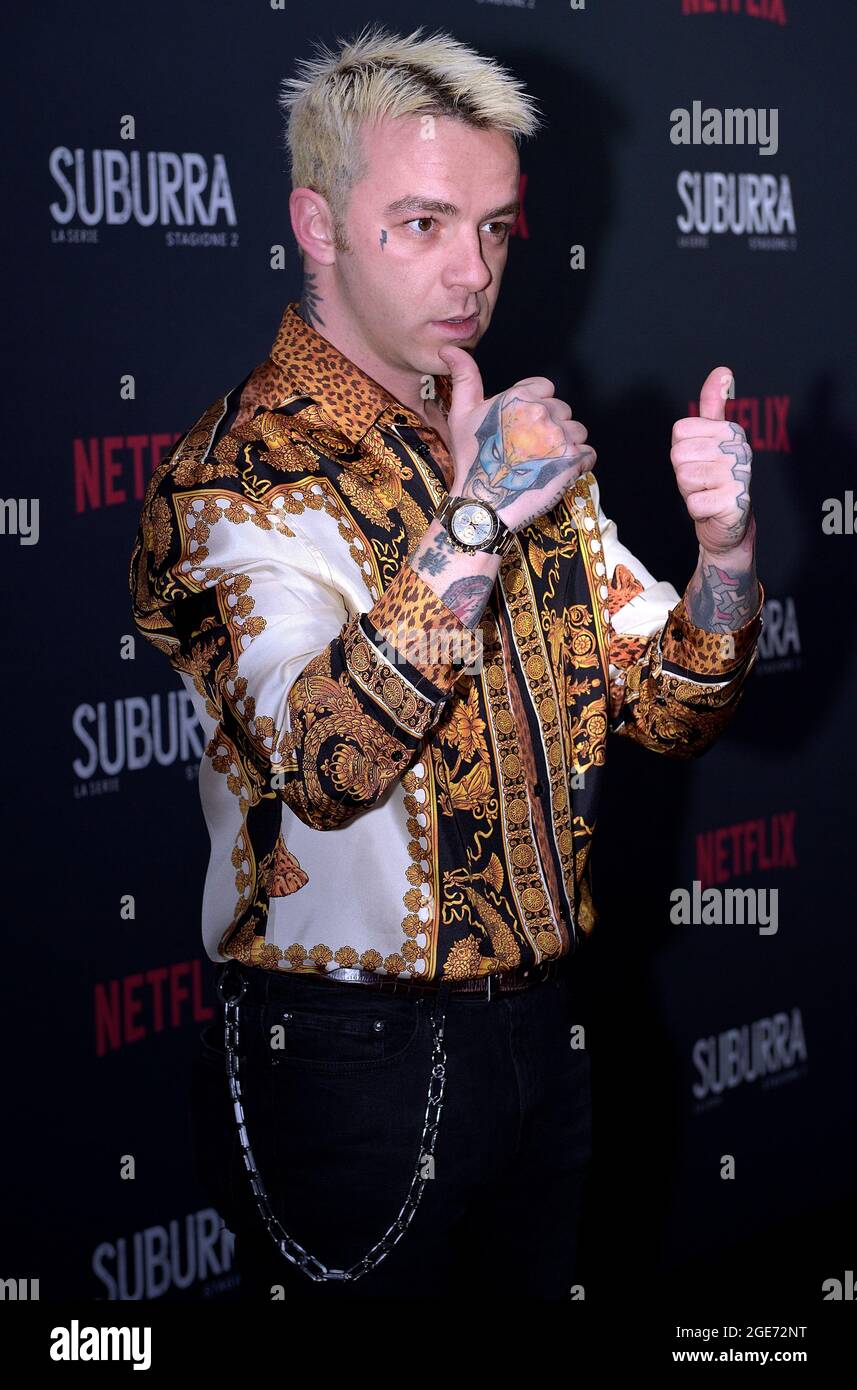 Rome, Italien. 17th Aug, 2021. The Italian singer Salmo, pseudonym of ...