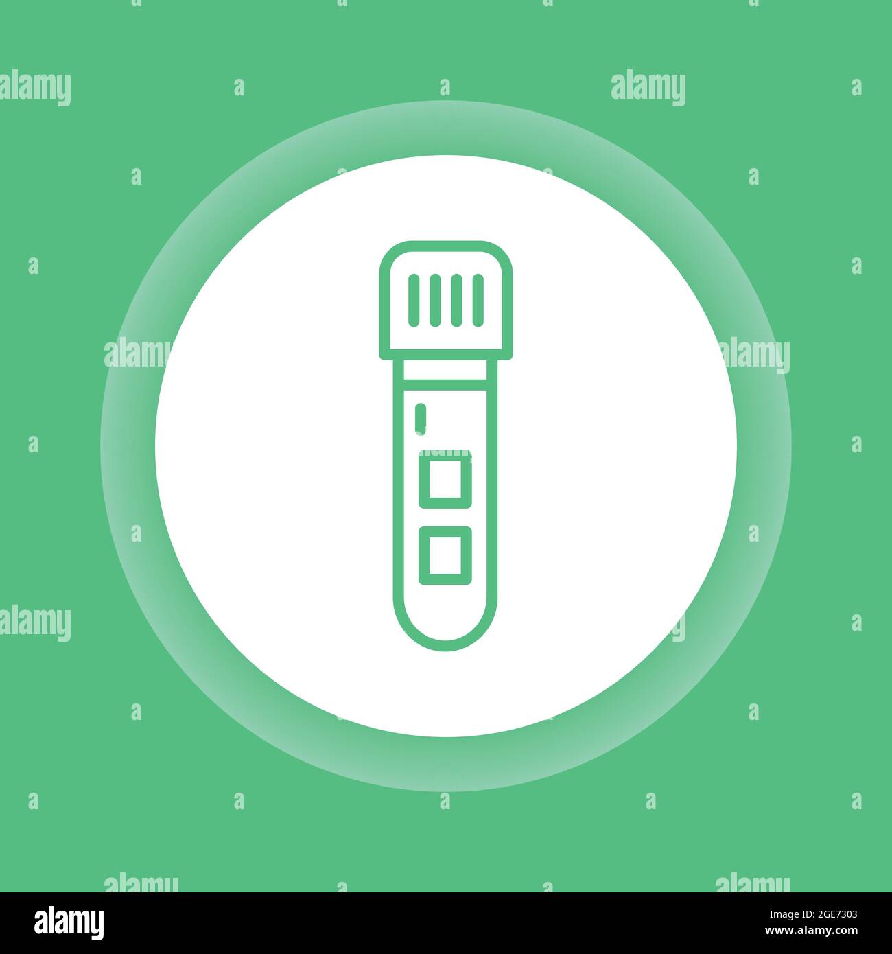 Laboratory tube with blood test color line icon. Isolated vector ...