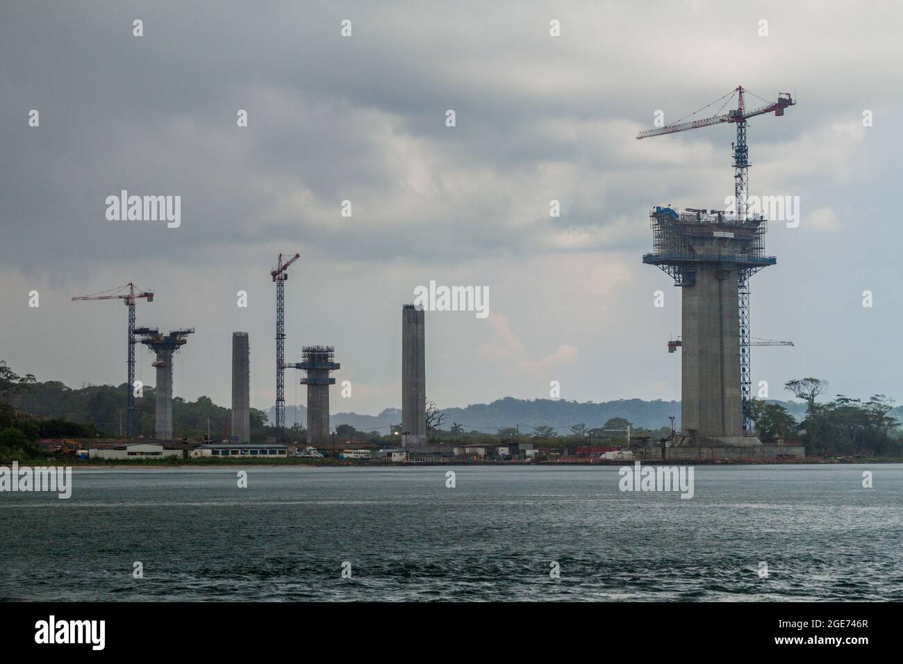 Atlantic Bridge over Panama canal under construction Stock Photo - Alamy