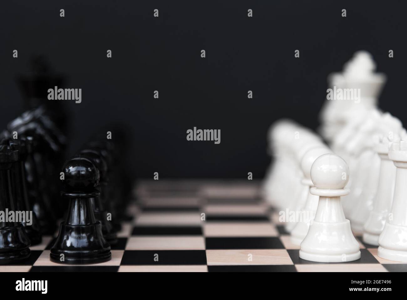 Black and White Chess Board on Black Background Stock Photo - Alamy