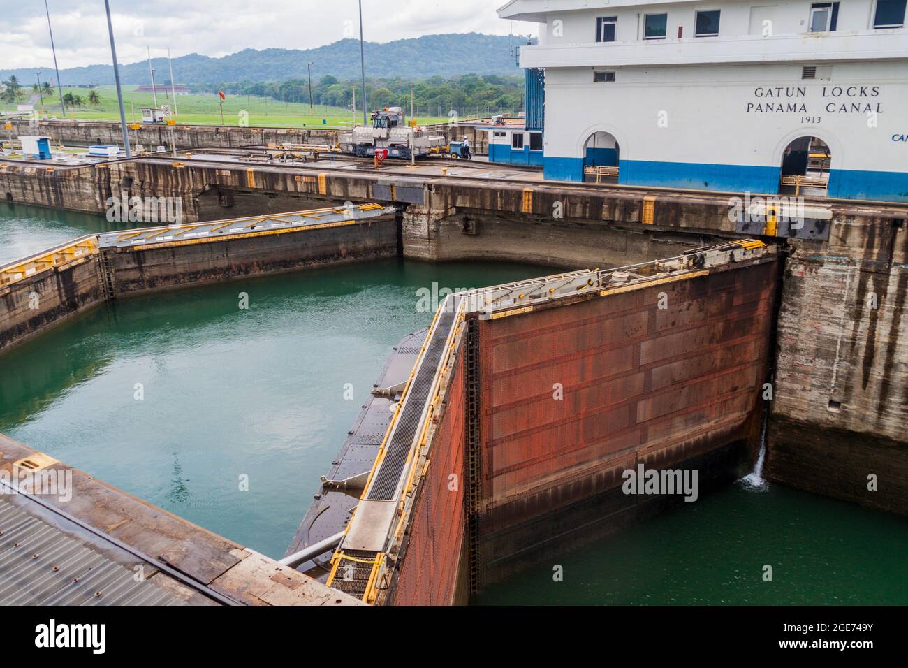View of Gatun Locks, part of Panama Canal Stock Photo - Alamy