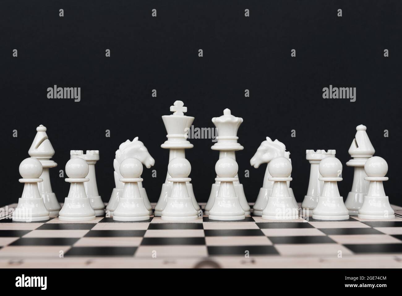 Row of White Chess Set - Unity and teamwork concept - White Chess ...