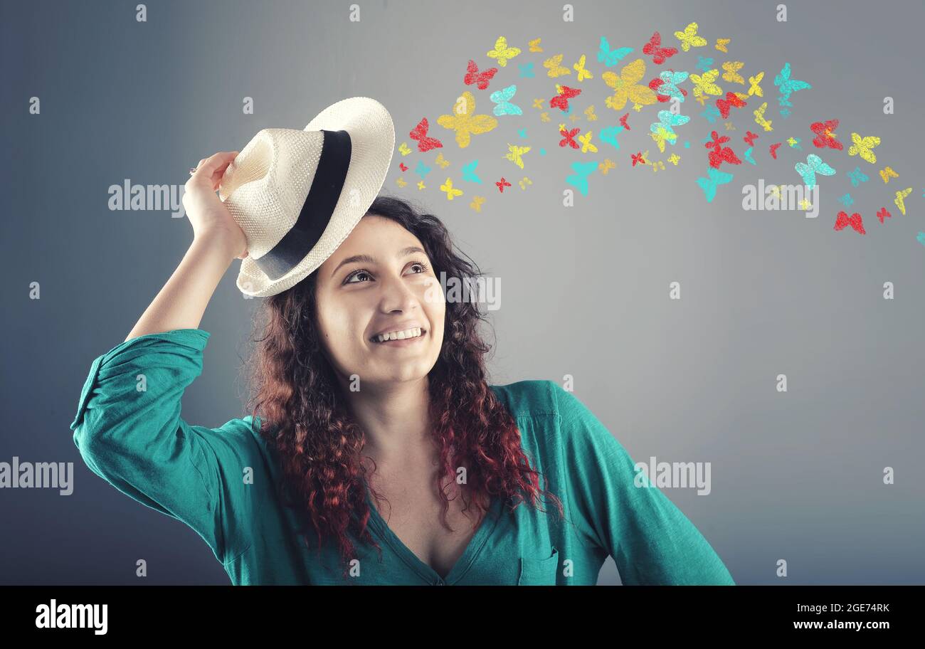 Hat over head hi-res stock photography and images - Alamy