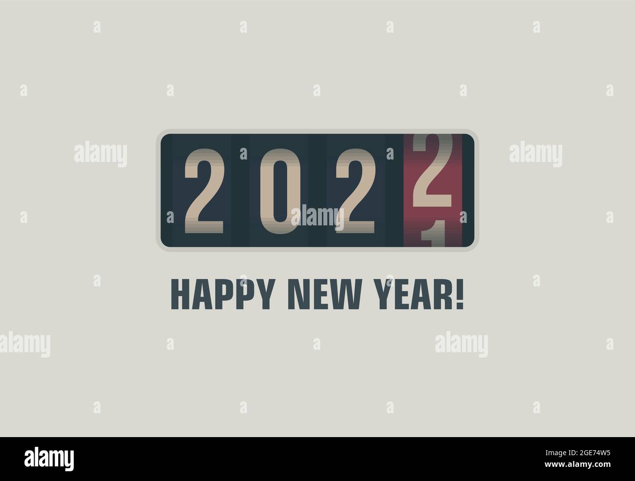 Happy New Year 2022 numbers on analog counter display, retro style ...