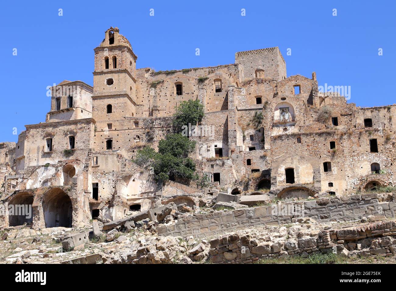 Scenic view of Craco ruins, ghost town abandoned after a landslide ...