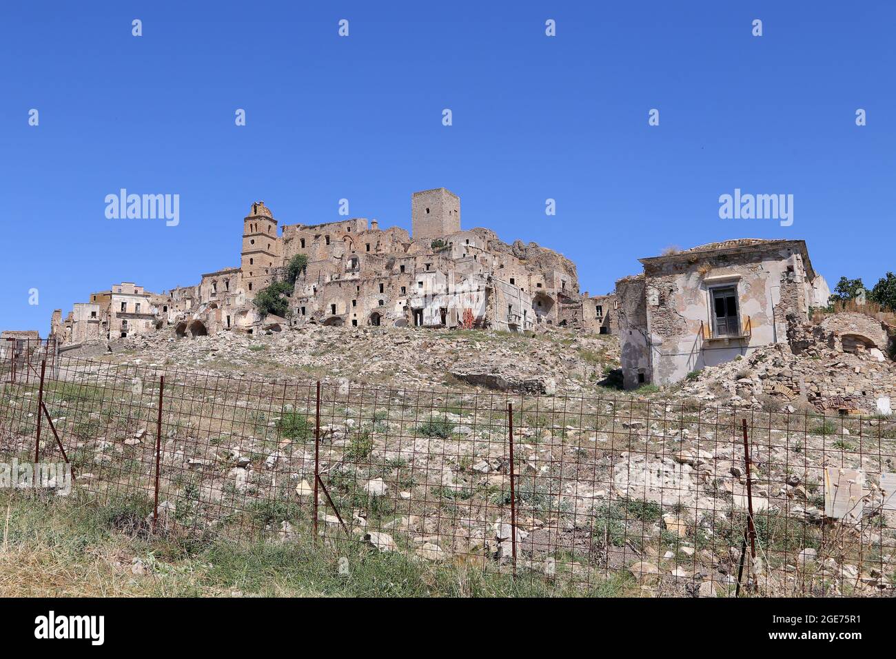 Scenic view of Craco ruins, ghost town abandoned after a landslide ...