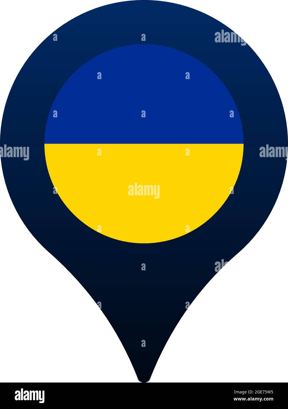 ukraine flag and map pointer icon. National flag location icon vector ...