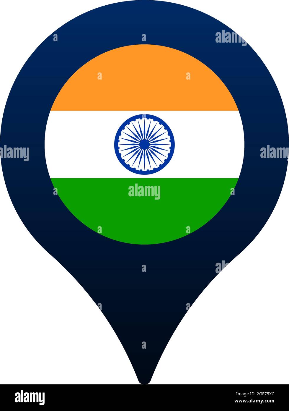 india flag and map pointer icon. National flag location icon vector ...