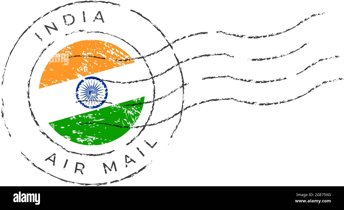 india postage mark. National Flag Postage Stamp isolated on white ...