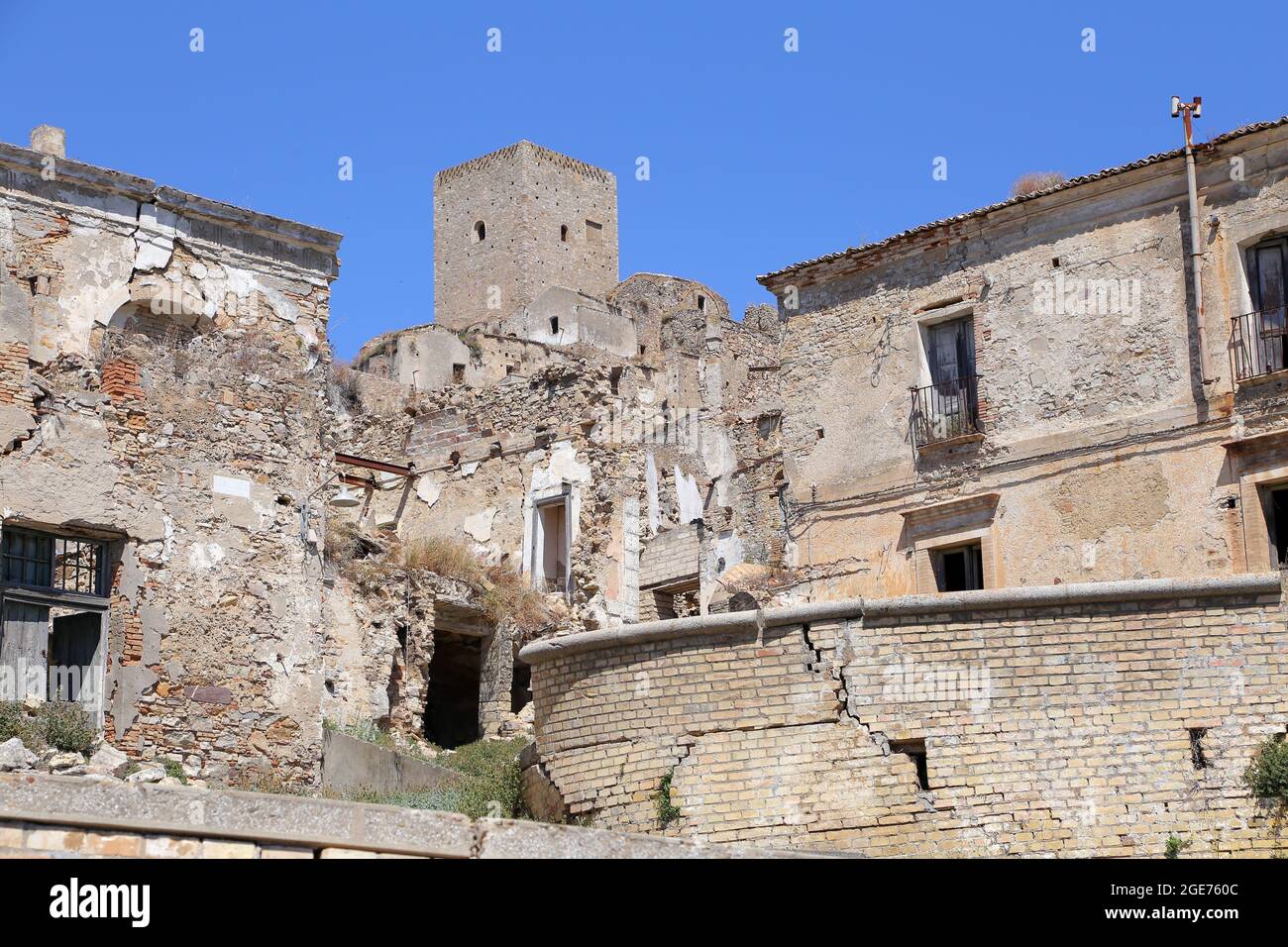 Scenic view of Craco ruins, ghost town abandoned after a landslide ...