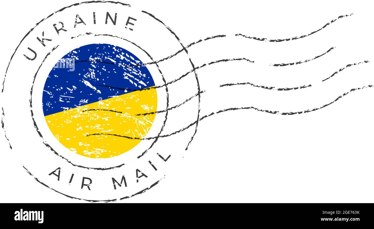 ukraine postage mark. National Flag Postage Stamp isolated on white ...