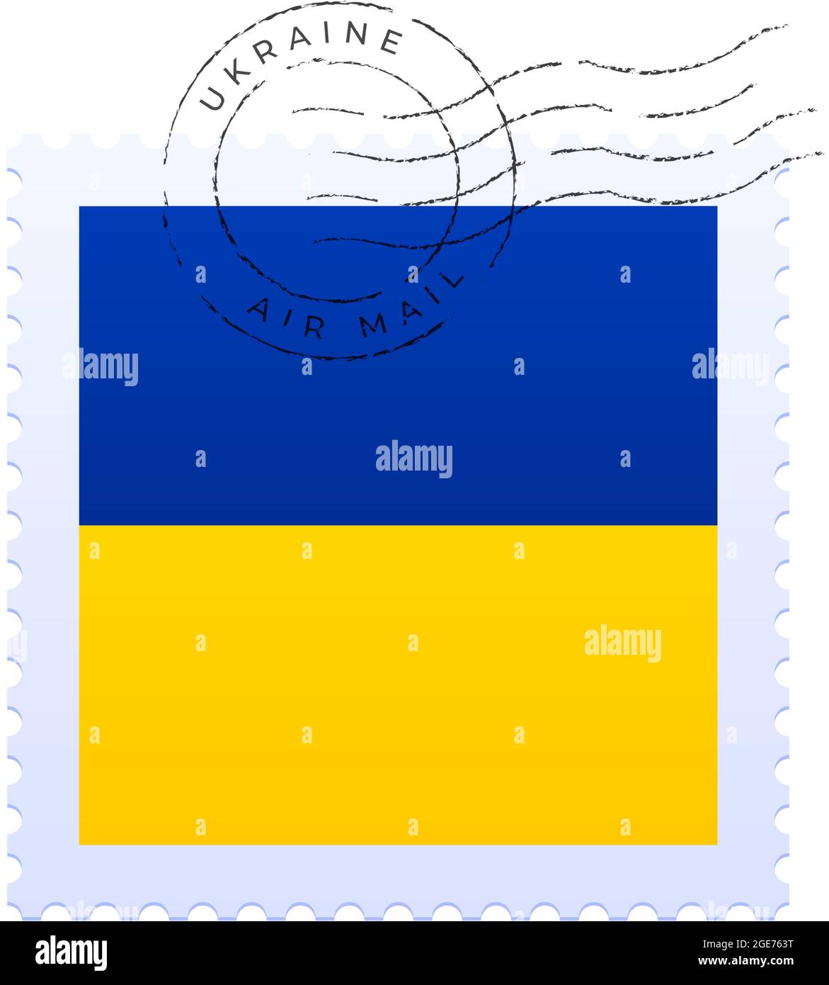 ukraine postage mark. National Flag Postage Stamp isolated on white ...