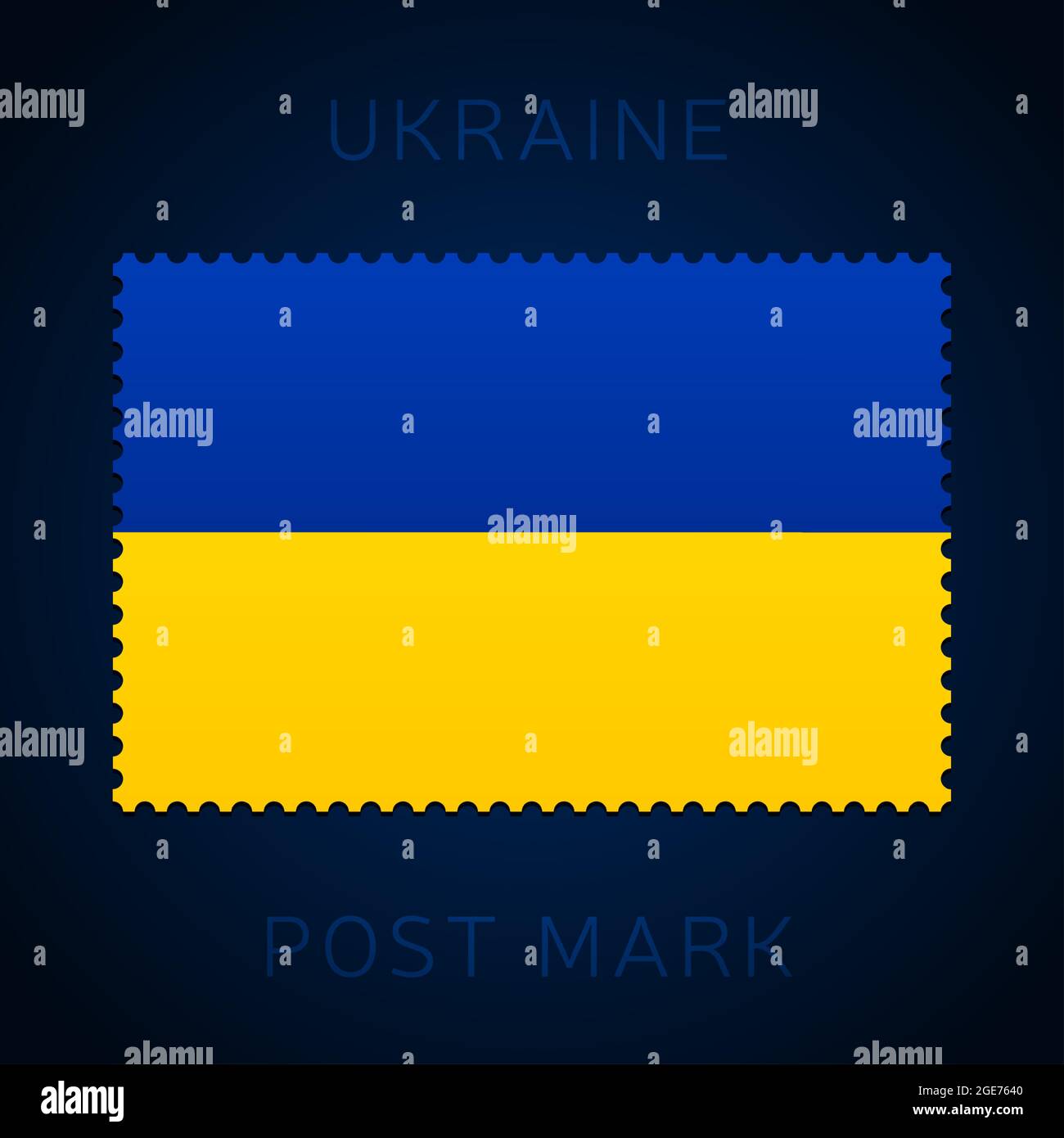 ukraine postage mark. National Flag Postage Stamp isolated on white ...