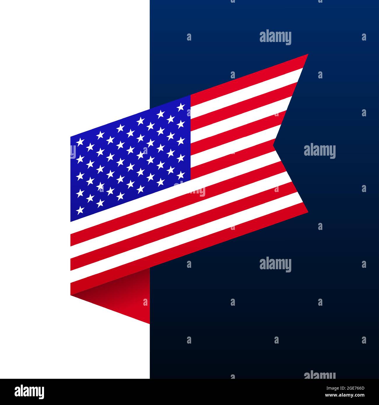 usa corner flag icon. national emblem in origami style. Paper cutting ...