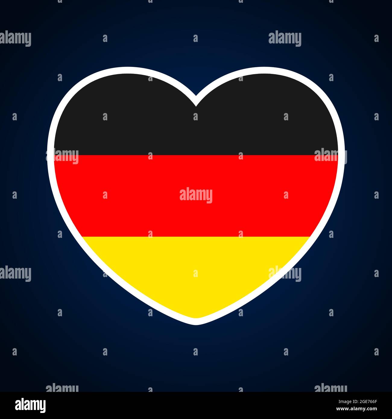 germany flag in a shape of heart. Icon flat heart symbol of love on the ...