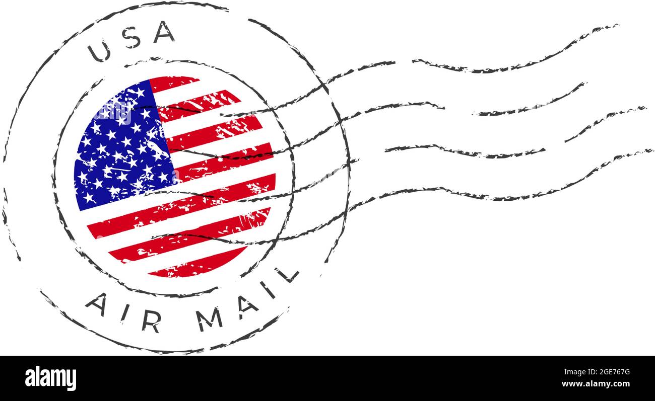 usa postage mark. National Flag Postage Stamp isolated on white ...