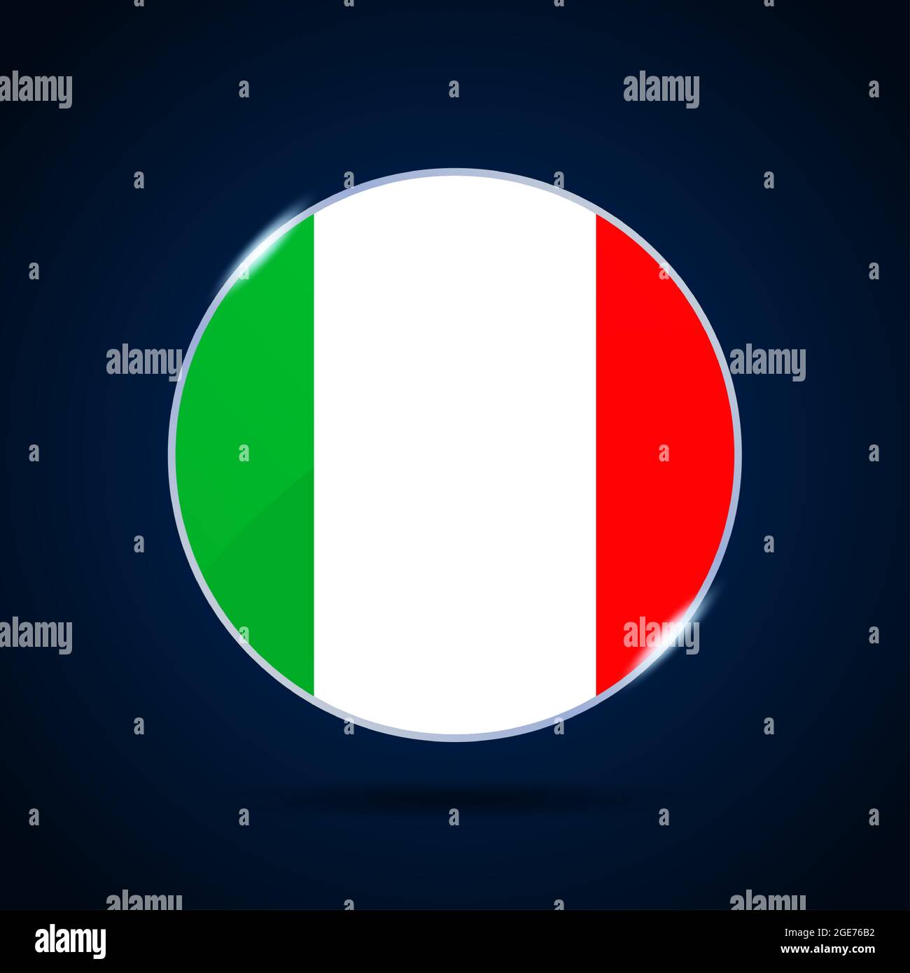 italy national flag Circle button Icon. Simple flag, official colors ...