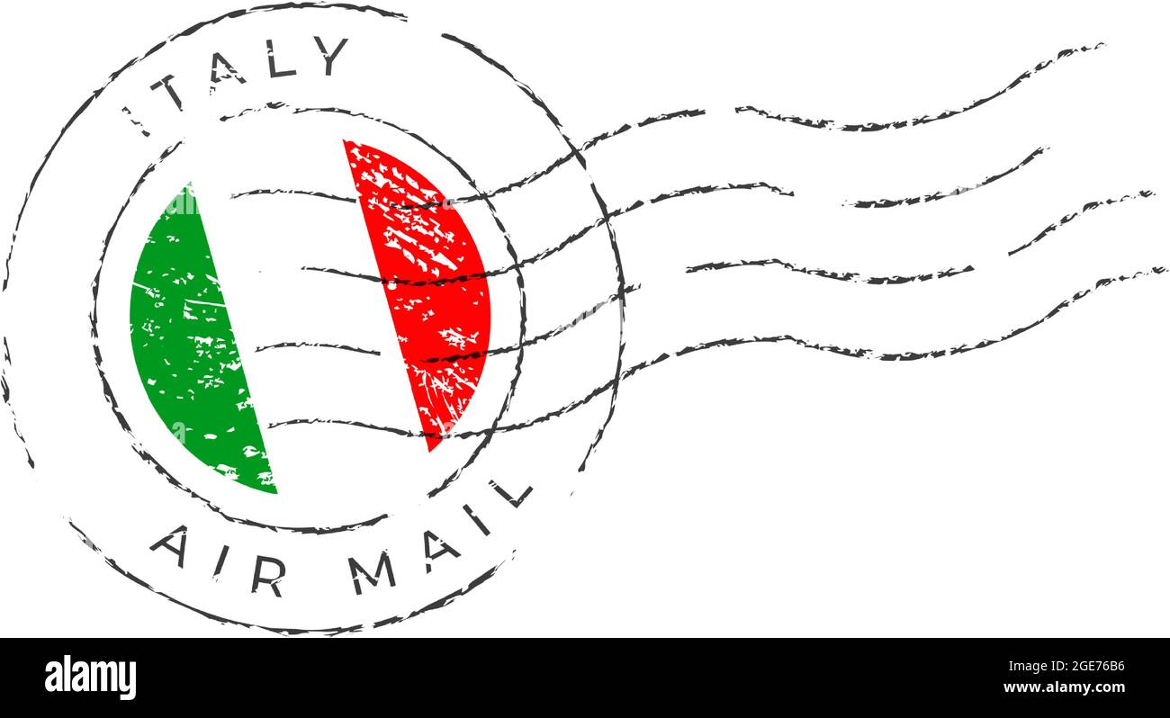 Italy postage mark. National Flag Postage Stamp isolated on white ...