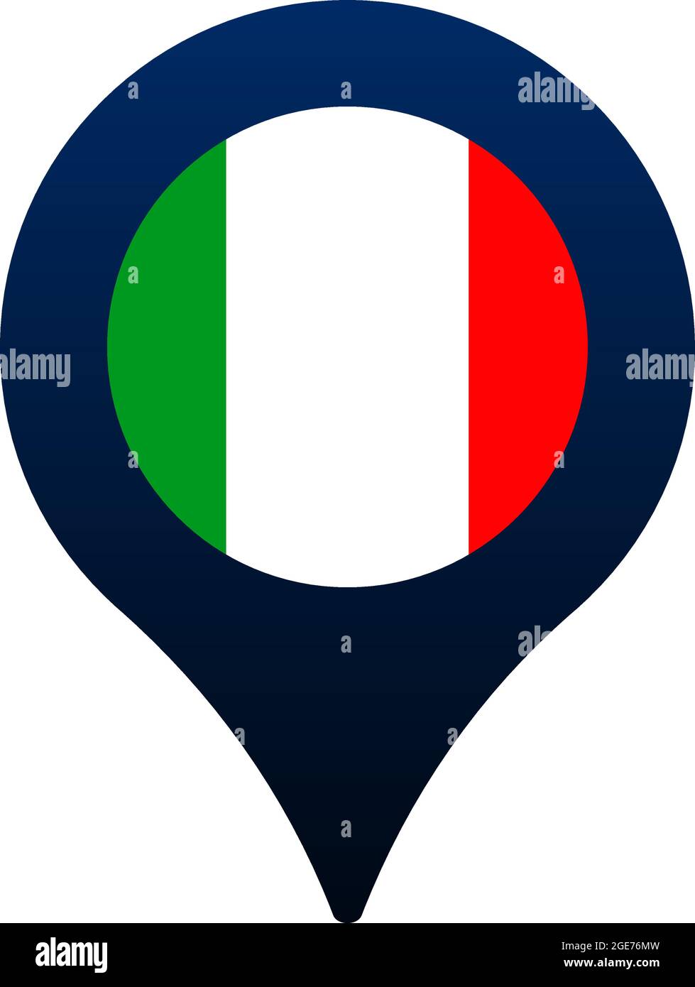 italy flag and map pointer icon. National flag location icon vector ...