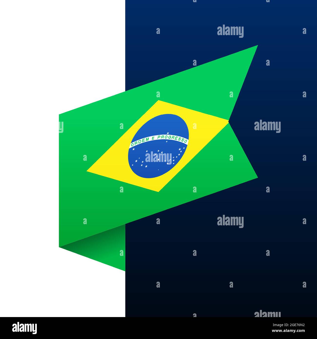 brazil corner flag icon. national emblem in origami style. Paper ...