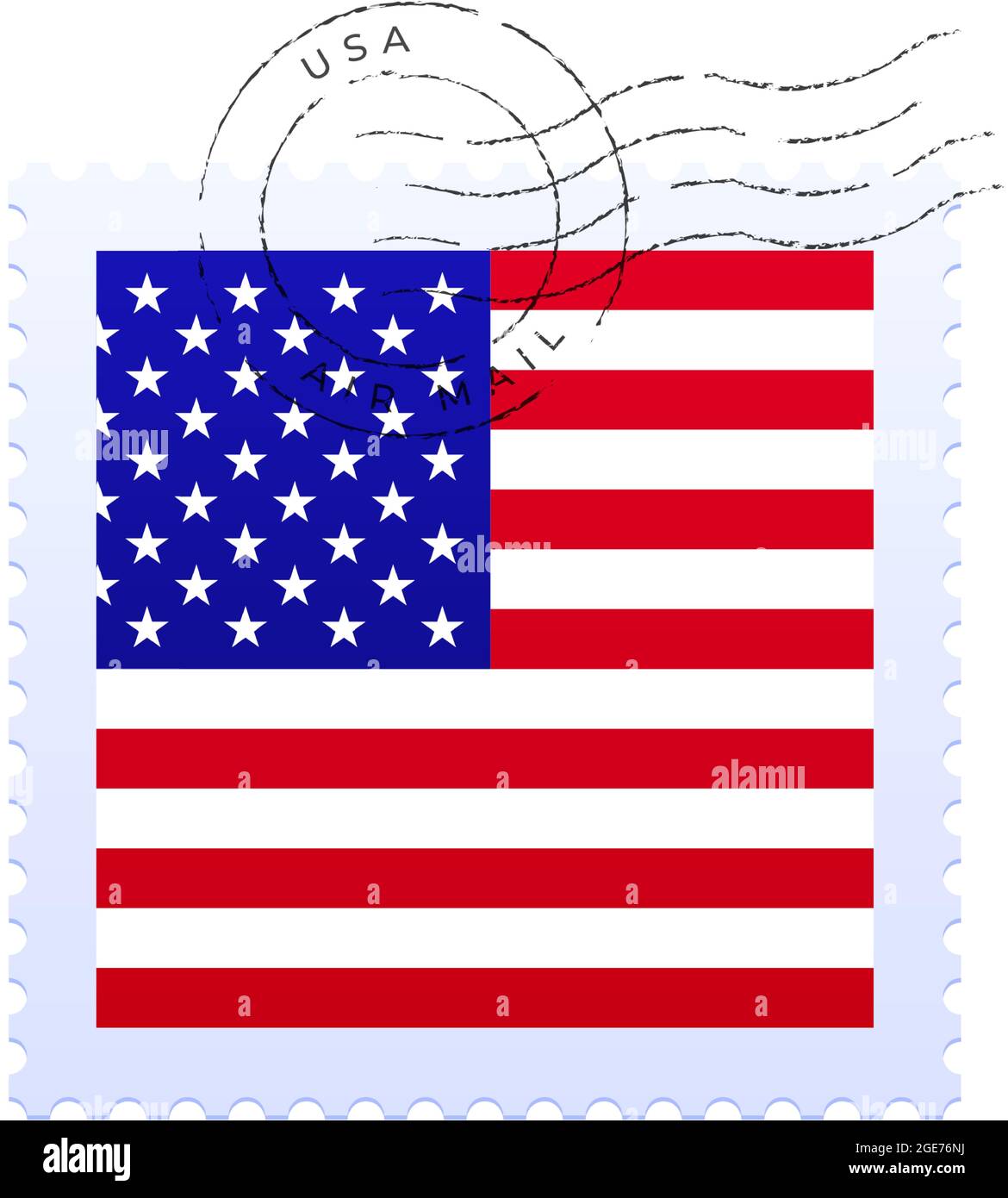 usa postage mark. National Flag Postage Stamp isolated on white ...