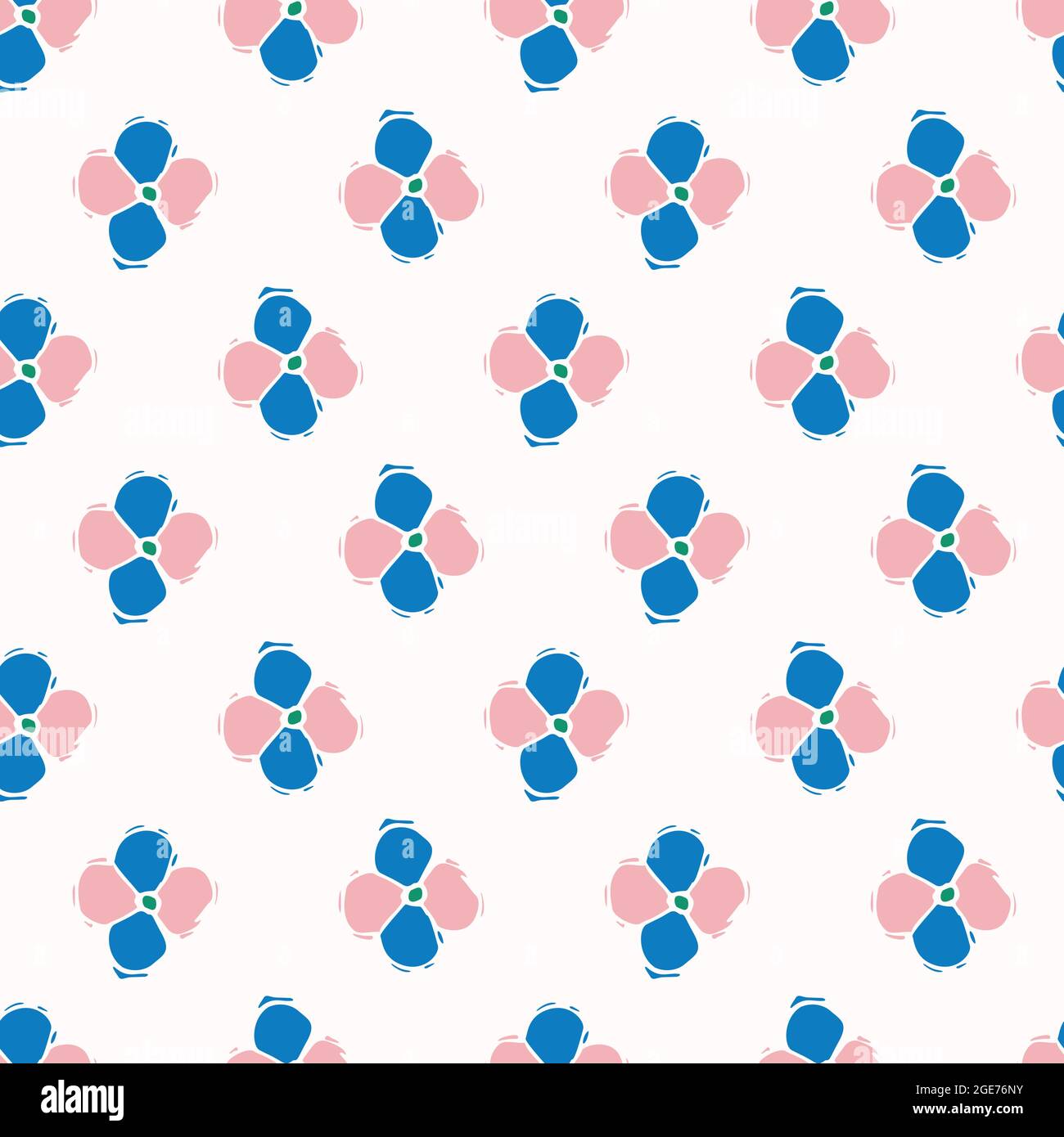 Playful fresh doodle flower shape seamless background. Modern trendy ...