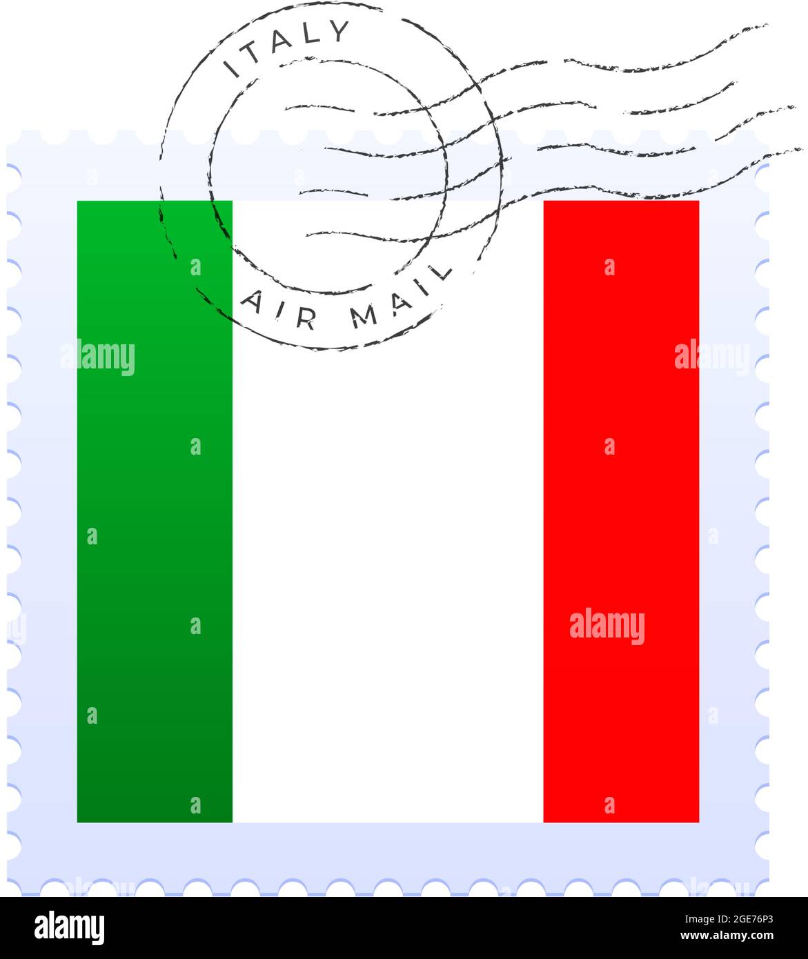 Italy postage mark. National Flag Postage Stamp isolated on white ...