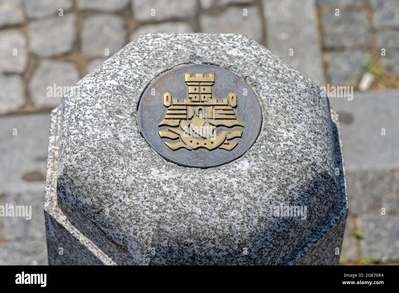 Belgrade, Serbia - August 08, 2021: Bronze Sign at Bollard Belgrade ...