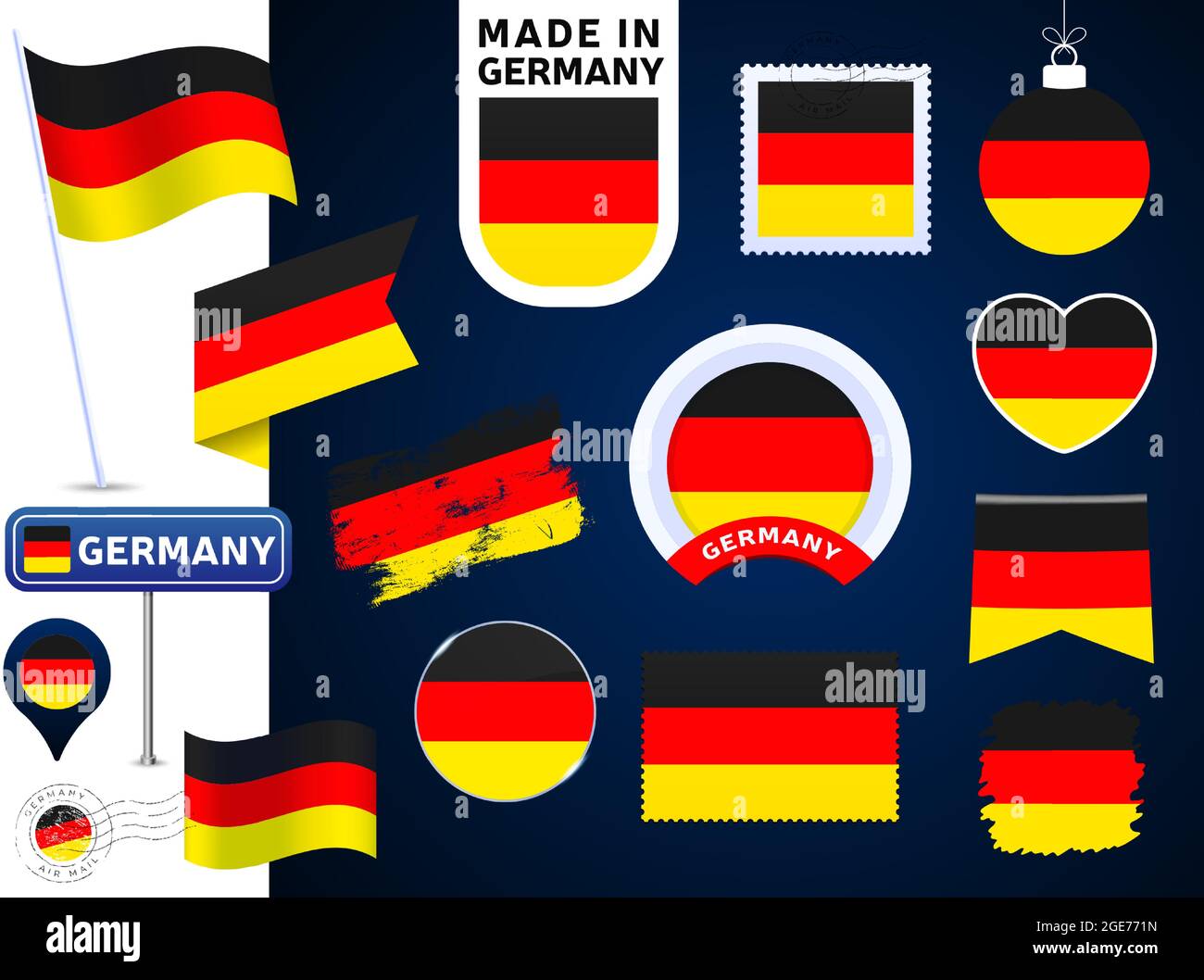 Germany flag vector collection. big set of national flag design ...