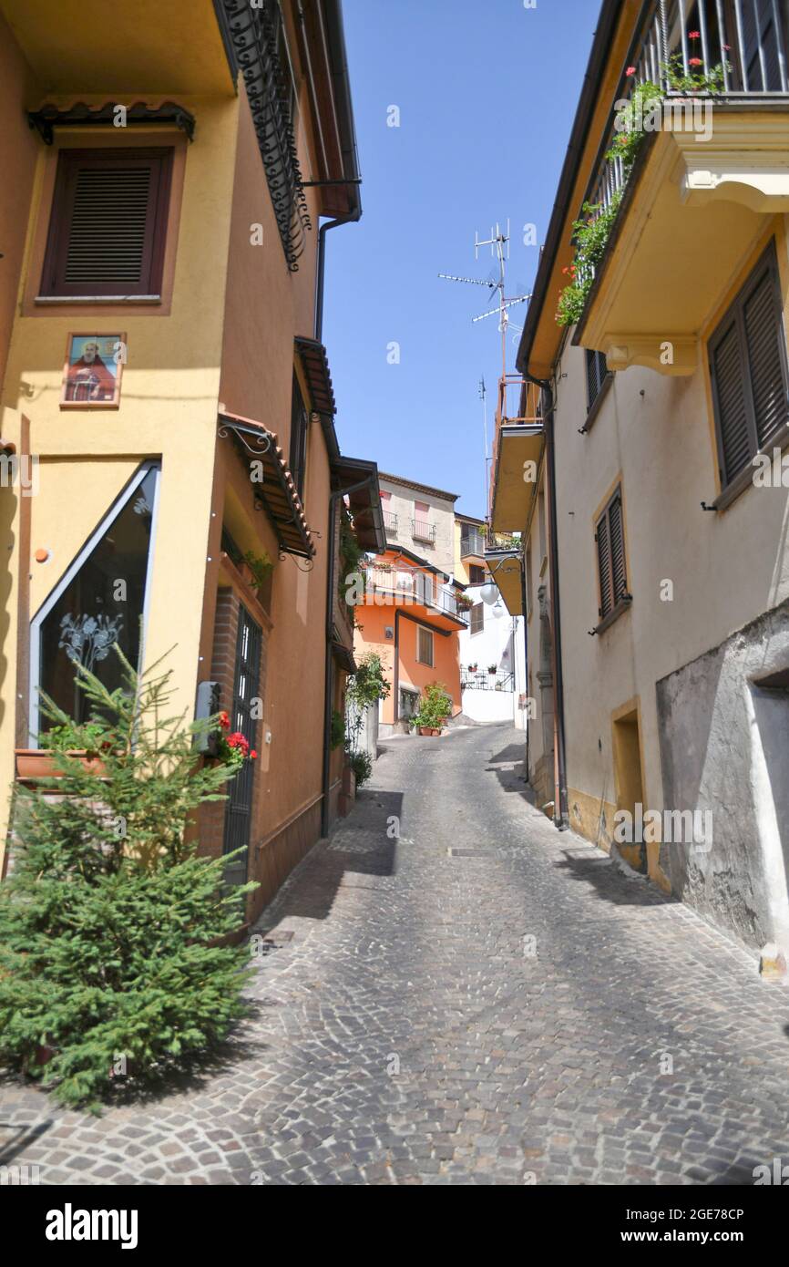 A street in the historic center of Acri, a medieval town in the ...