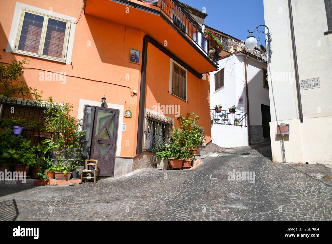 A street in the historic center of Acri, a medieval town in the ...