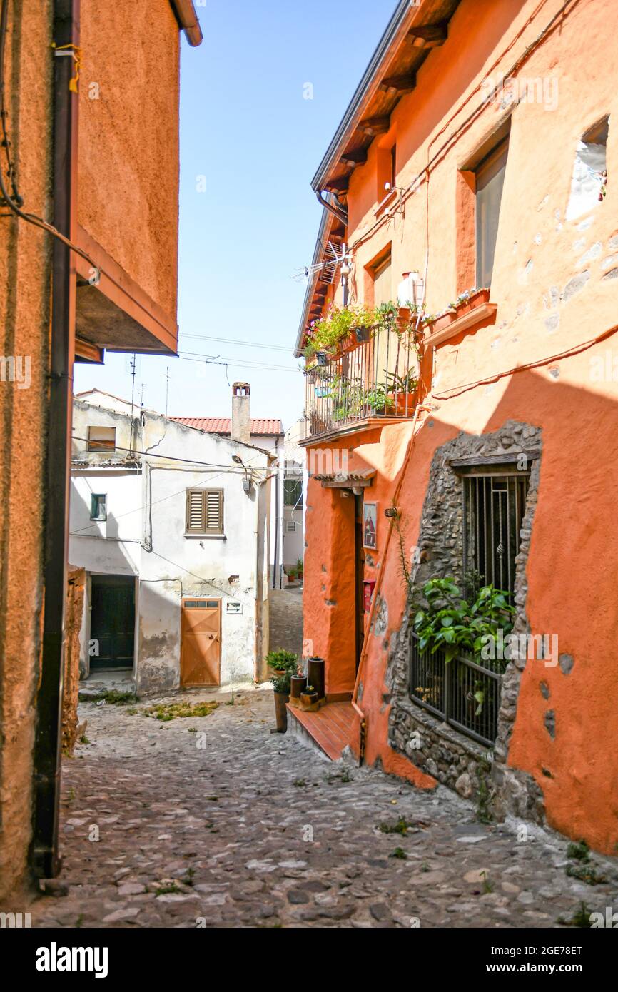 A street in the historic center of Acri, a medieval town in the ...
