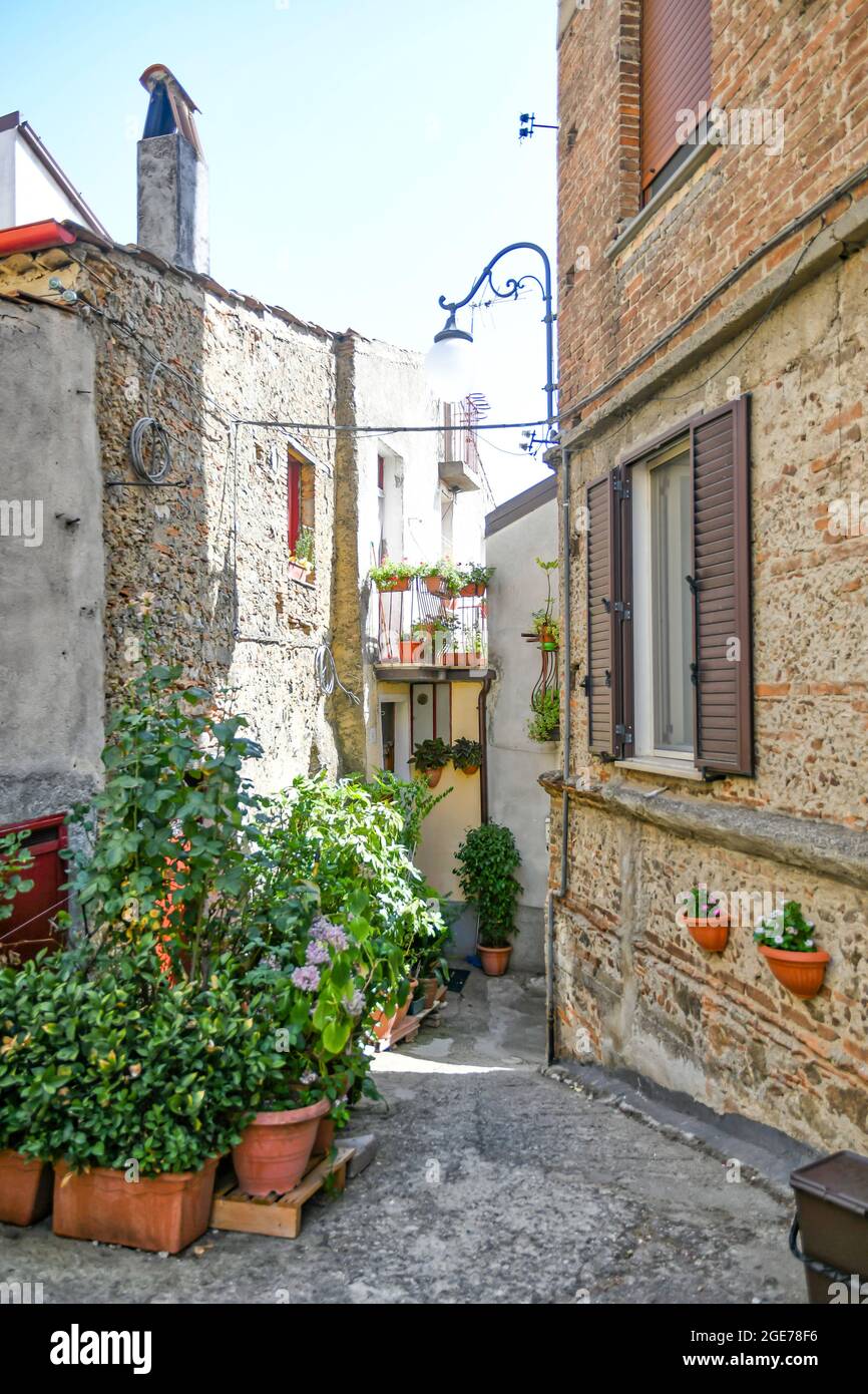 A street in the historic center of Acri, a medieval town in the ...