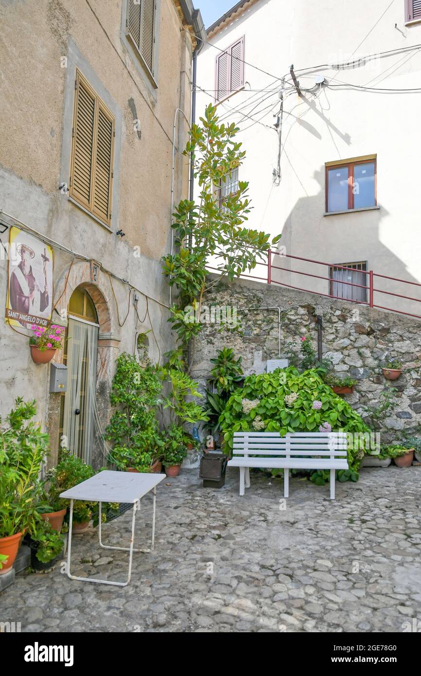 A street in the historic center of Acri, a medieval town in the ...