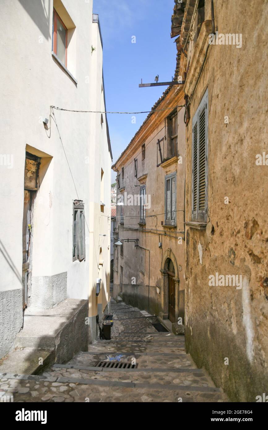 A street in the historic center of Acri, a medieval town in the ...