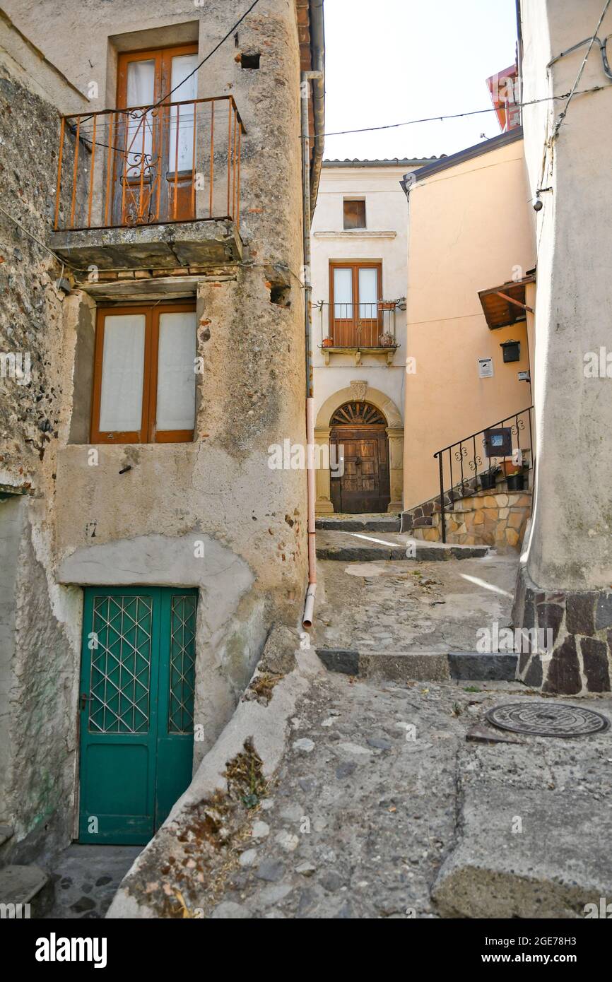 A street in the historic center of Acri, a medieval town in the ...