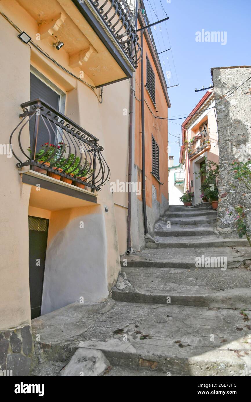 A street in the historic center of Acri, a medieval town in the ...