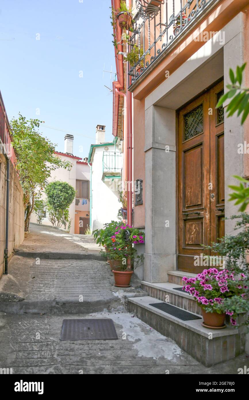 A street in the historic center of Acri, a medieval town in the ...