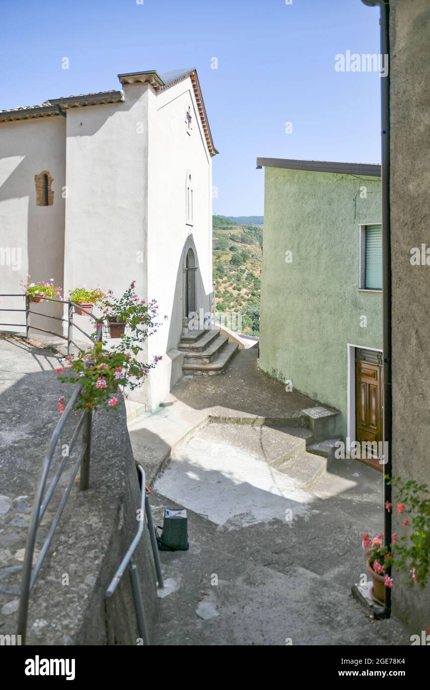 A street in the historic center of Acri, a medieval town in the ...